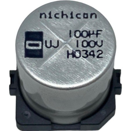 100uF 100V SMD Aluminum Electrolytic Capacitor UUJ2A101MNR1US Nichicon ...