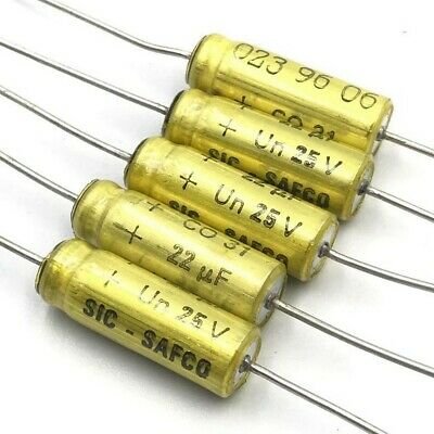 22UF 25V AXIAL ELECTROLYTIC CAPACITOR SAFCO QTY:5 | eBay